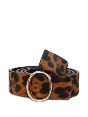Orciani Leopard-print Calf Leather Belt - Brown