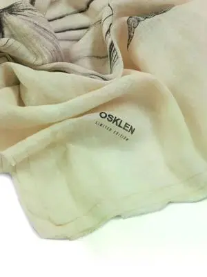 OSKLEN Concha Duo Shell-print Linen Scarf