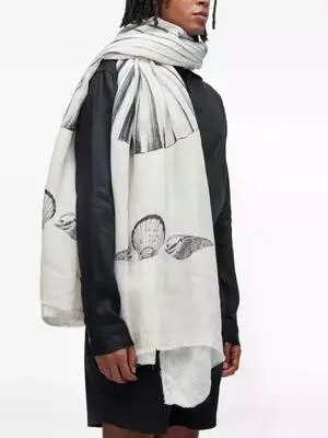 OSKLEN Concha Duo Shell-print Linen Scarf