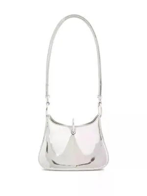 Rabanne Ring-detail Leather Shoulder Bag - Silver