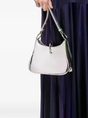 Rabanne Ring-detail Leather Shoulder Bag - Silver