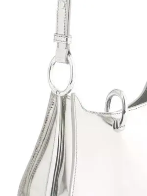Rabanne Ring-detail Leather Shoulder Bag - Silver