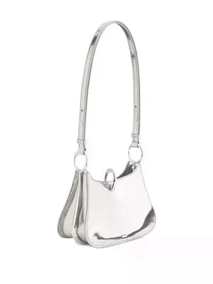 Rabanne Ring-detail Leather Shoulder Bag - Silver