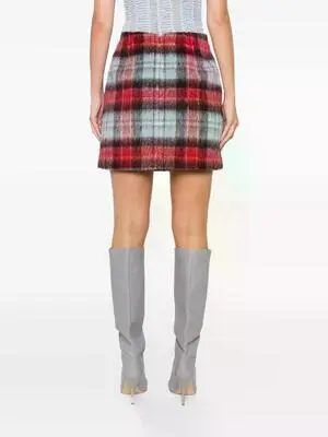 N°21 Flap-pocket Checked Mini Skirt