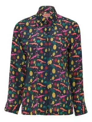 Lhd Pineapple Alligator Print Blouse