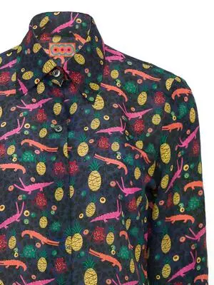 Lhd Pineapple Alligator Print Blouse