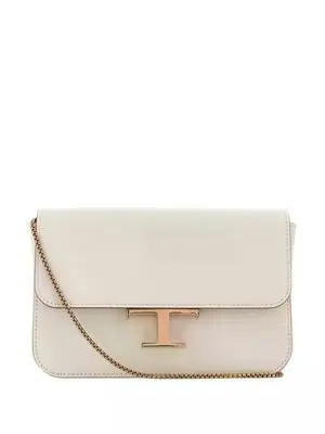 TOD'S Leather Crossbody Bag With Logo Plaque