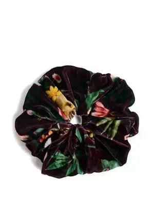 La DoubleJ Floral Print Scrunchie - Purple