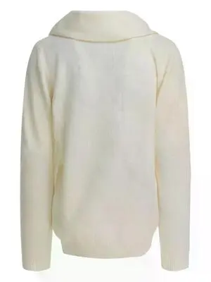 SANDBEIGE Fringed Scarf-detail Sweater