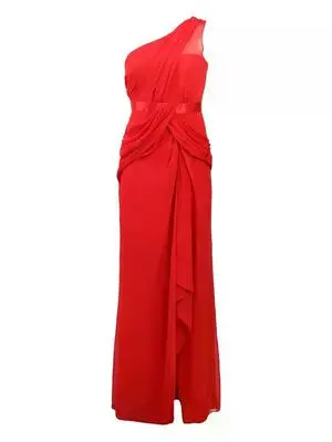 Marchesa One-shoulder Maxi Dress - Red