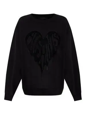 ALLSAINTS Heart Embellished Crewneck Sweatshirt