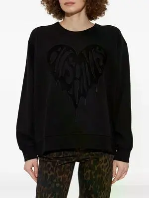 ALLSAINTS Heart Embellished Crewneck Sweatshirt