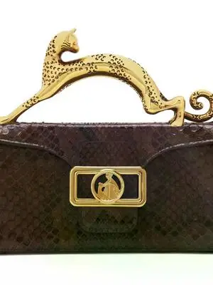 LANVIN Mini Python Cat Handle Bag - Brown