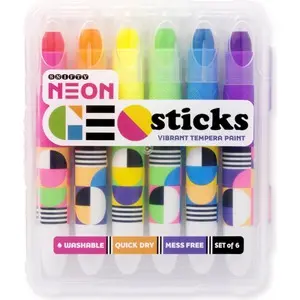 SNIFTY Geo Sticks 6-pack Neon Tempera Paint Sticks - Multi