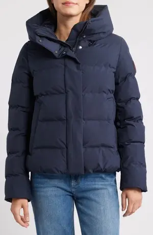 SAVE THE DUCK Arena Waterproof Hooded Puffer Jacket - Blue Black