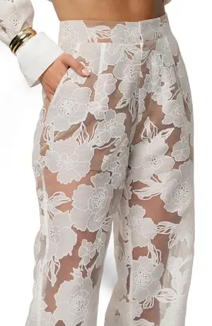 JLUXLABEL Floral Organza High-waist Pants