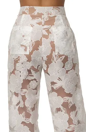 JLUXLABEL Floral Organza High-waist Pants