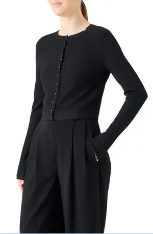 Akris Crop Crewneck Cardigan