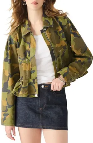 Steve Madden Camo Cotton Twill Jacket - Everglade