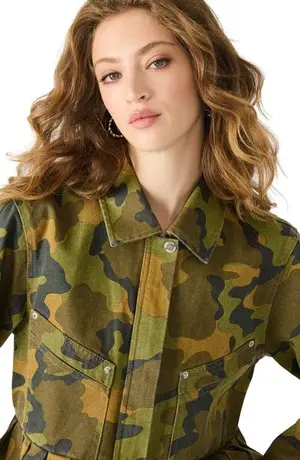 Steve Madden Camo Cotton Twill Jacket
