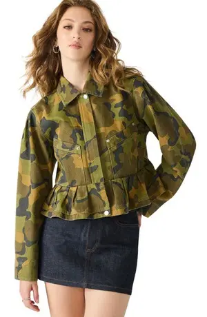 Steve Madden Camo Cotton Twill Jacket