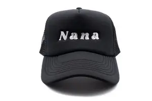 REY TO Z Nana Embroidered Trucker Hat - Black