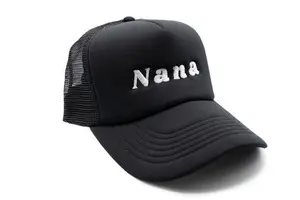 REY TO Z Nana Embroidered Trucker Hat - Black