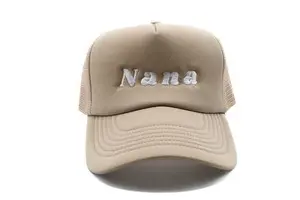 REY TO Z Nana Embroidered Trucker Hat - Khaki