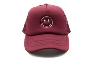 REY TO Z Smiley Foam Trucker Hat - Burgundy