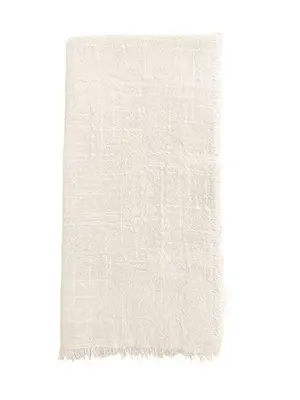 Anaya Cotton Gauze Fringe Napkins- Set Of 4 - Ivory