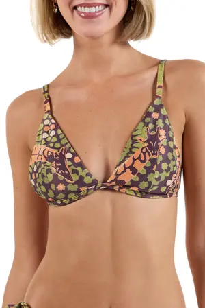 Kenny Flowers Sporty Triangle Bikini Top - Brown