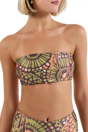 Kenny Flowers The Africa Bandeau Bikini Top - Brown