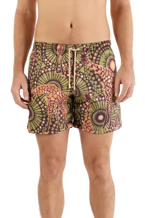 Kenny Flowers Animal Print Swim Trunks - Brown