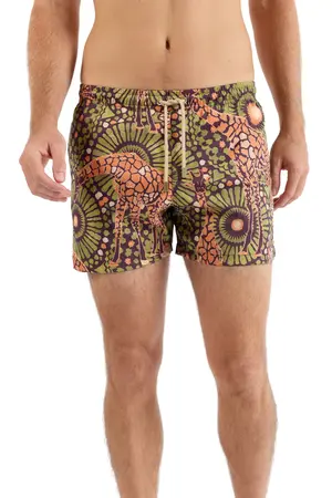 Kenny Flowers Animal Print Swim Trunks