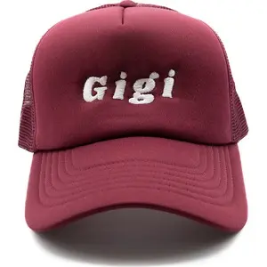 REY TO Z Gigi Embroidered Trucker Hat - Burgundy