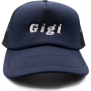 REY TO Z Gigi Embroidered Trucker Hat - Navy