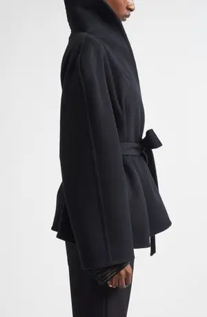 Balenciaga Short Double Face Wool Wrap Coat
