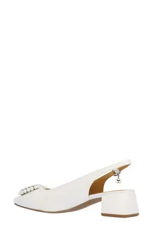 J. Reneé Eudora Embellished Slingback Pumps - White