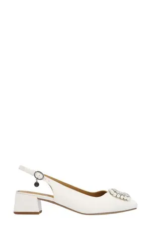 J. Reneé Eudora Embellished Slingback Pumps - White