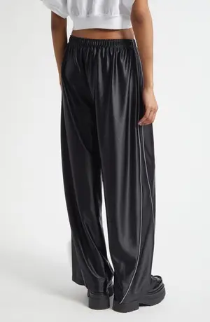 Alexander Wang Reflective Piping Stretch Faille Track Pants