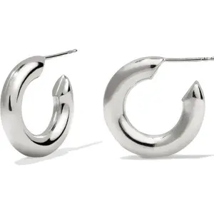 MADE BY MARY Gloss Hoop Earrings - Silver