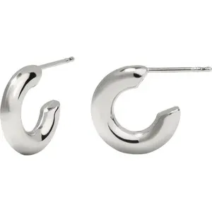 MADE BY MARY Gloss Hoop Earrings - Silver