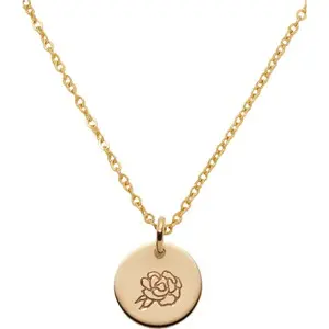 MADE BY MARY September Birth Flower Pendant Necklace - Gold Filled