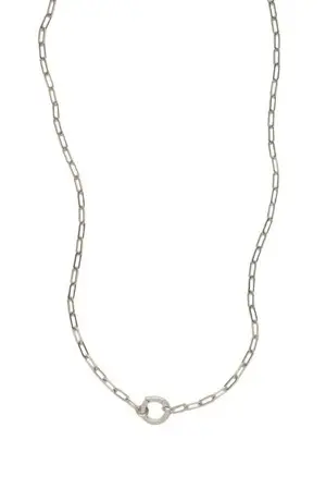 MADE BY MARY Jude Charm Necklace With Link Lock Clasp - Silver