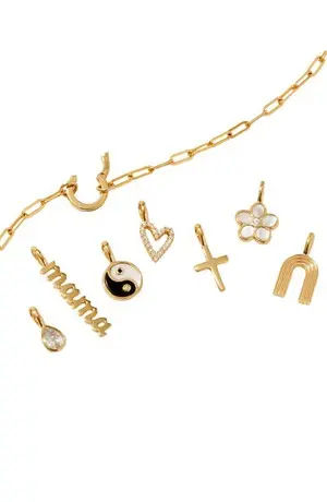 MADE BY MARY Jude Charm Necklace With Link Lock Clasp - Silver