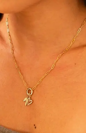 MADE BY MARY Jude Charm Necklace With Link Lock Clasp - Silver