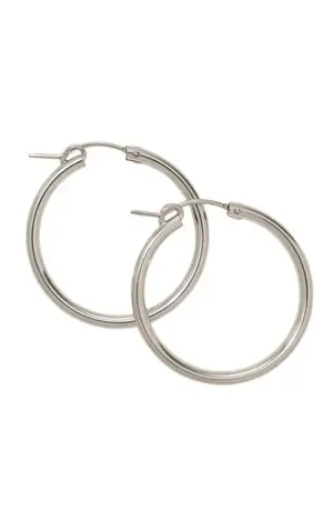 MADE BY MARY Maude Hoop Earrings - Silver