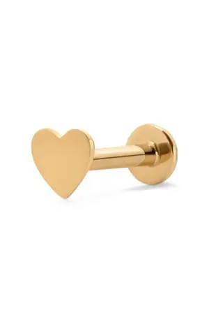 MADE BY MARY 14k Heart Stud Earring - 14k Solid Gold - Single