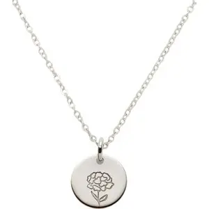 MADE BY MARY January Birth Flower Disc Necklace - Silver