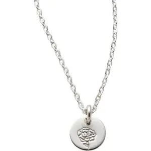 MADE BY MARY January Birth Flower Disc Necklace - Silver